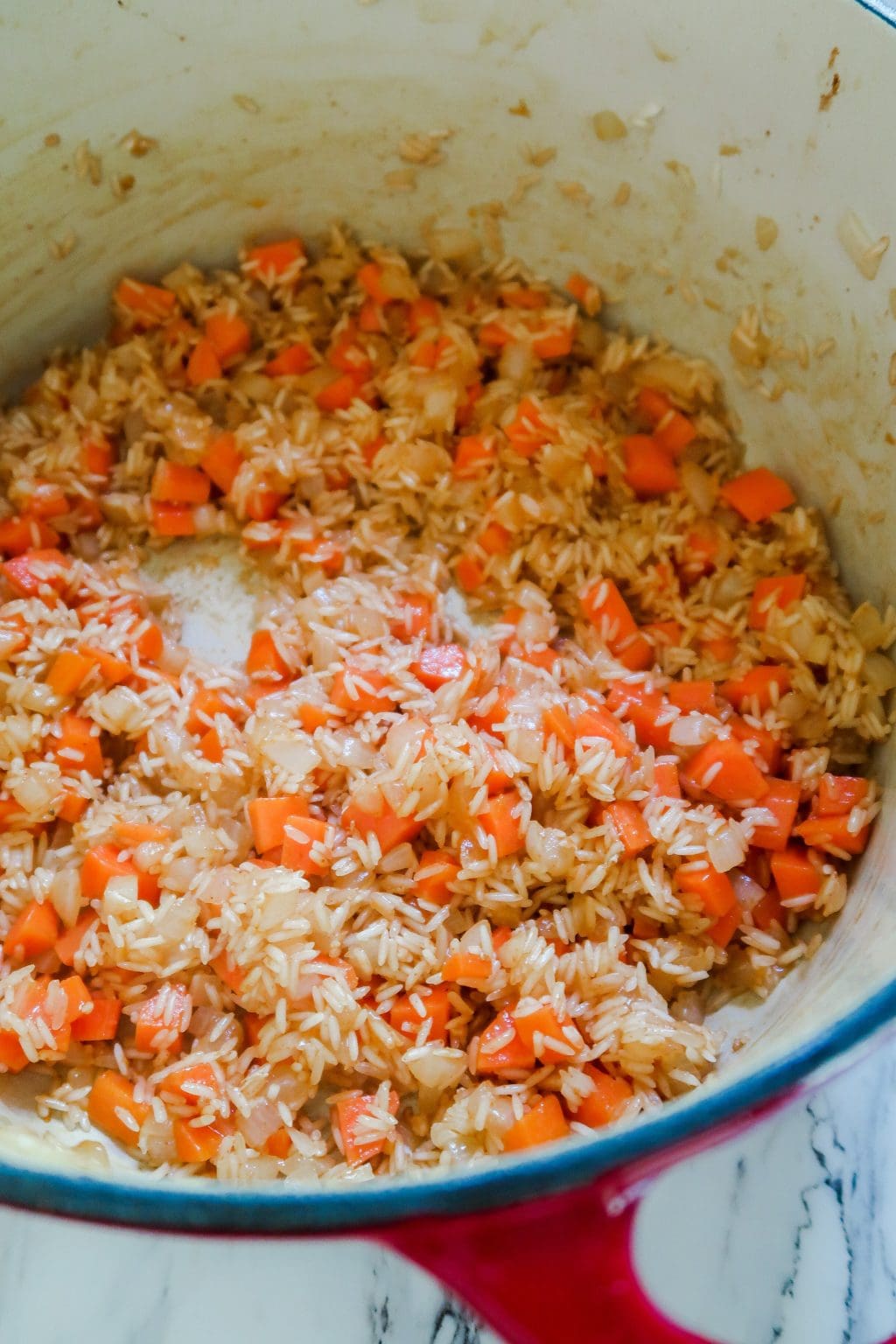 Chicken And Rice With Peas And Carrots | Easy 60 Minute Meal