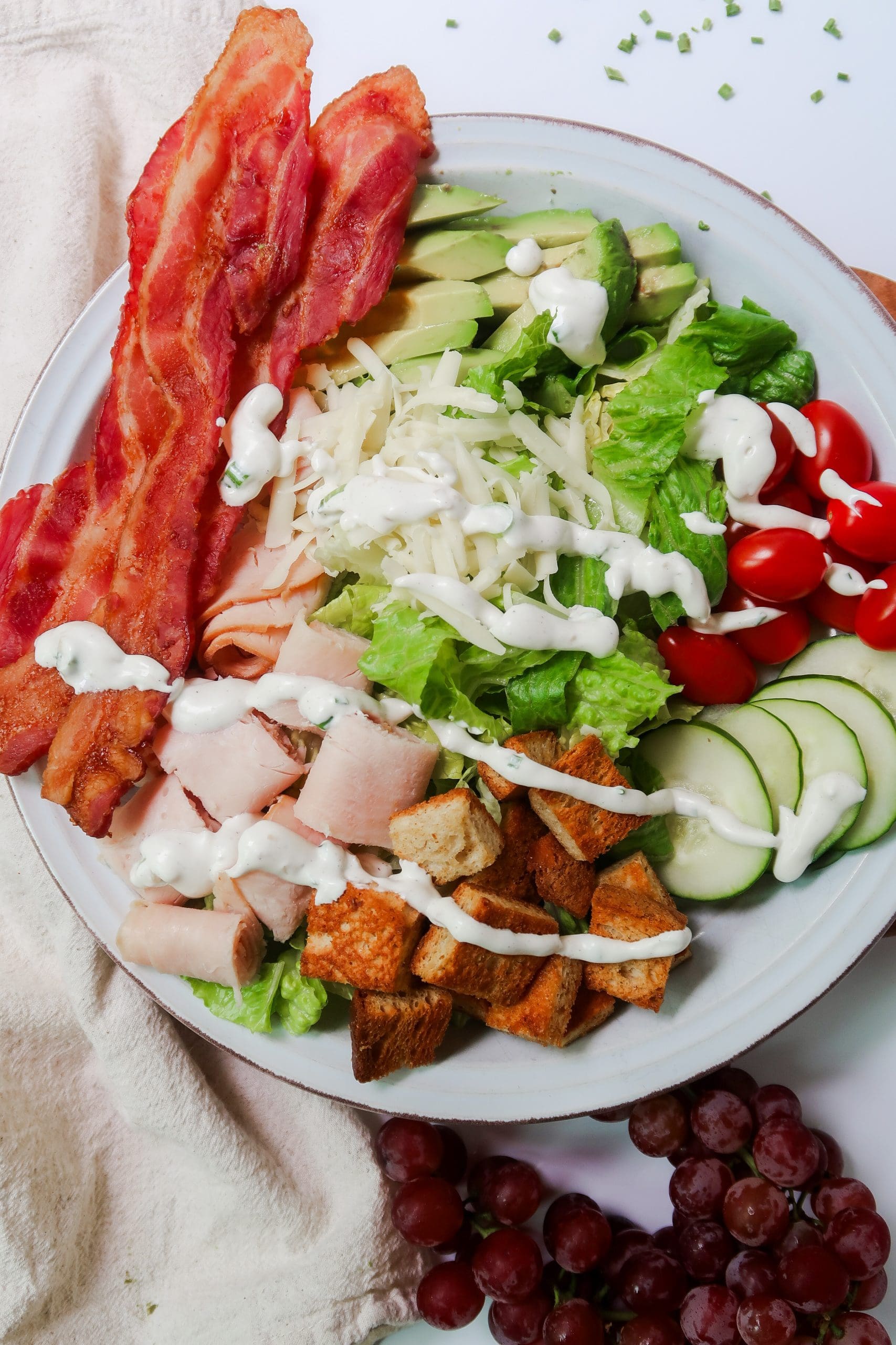 Turkey Club Salad With Creamy Dressing - Wonders Of Cooking