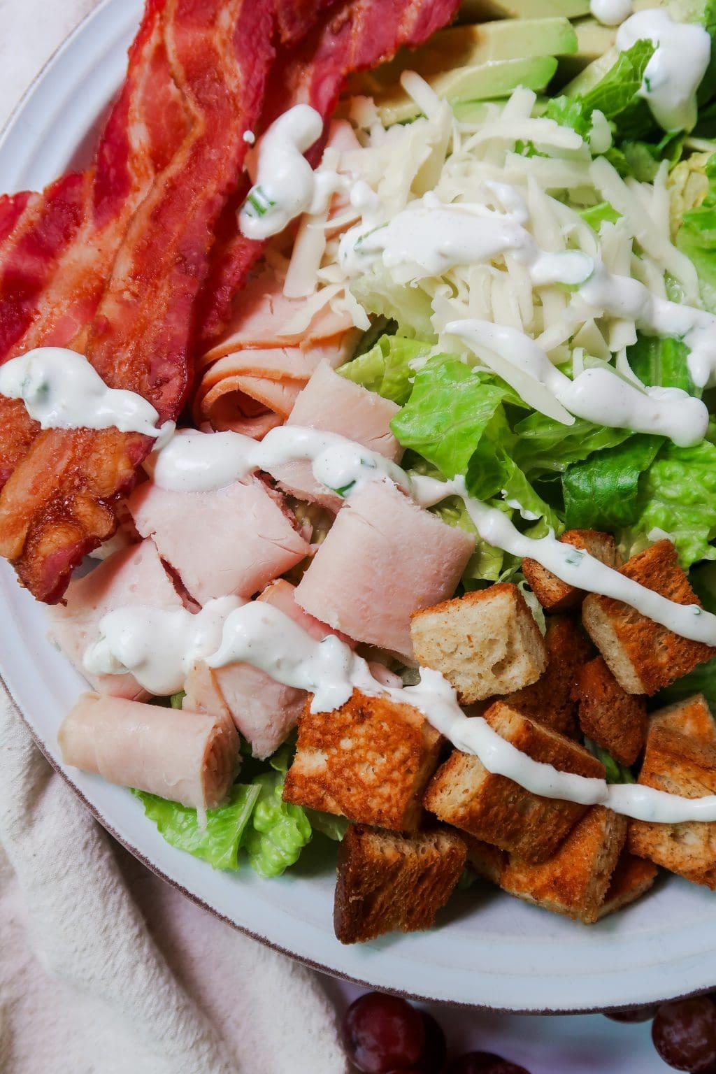 Turkey Club Salad With Creamy Dressing - Wonders Of Cooking