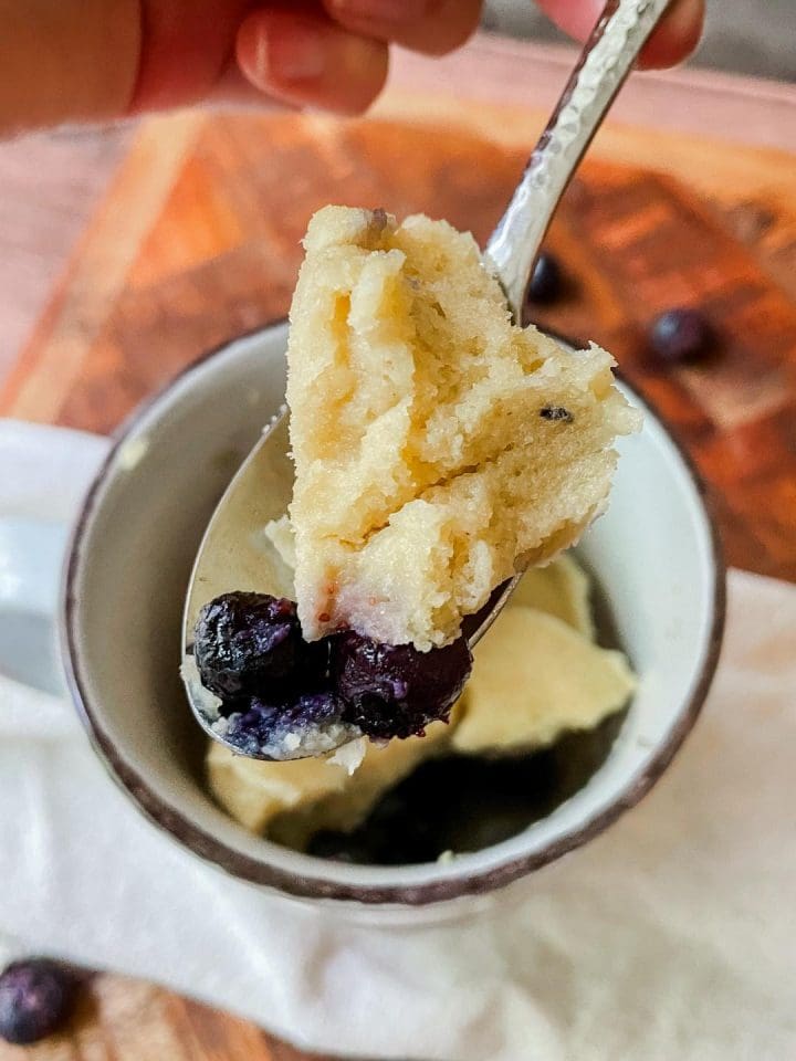 Blueberry Muffin Almond Flour Mug Cake Recipe | Gluten Free